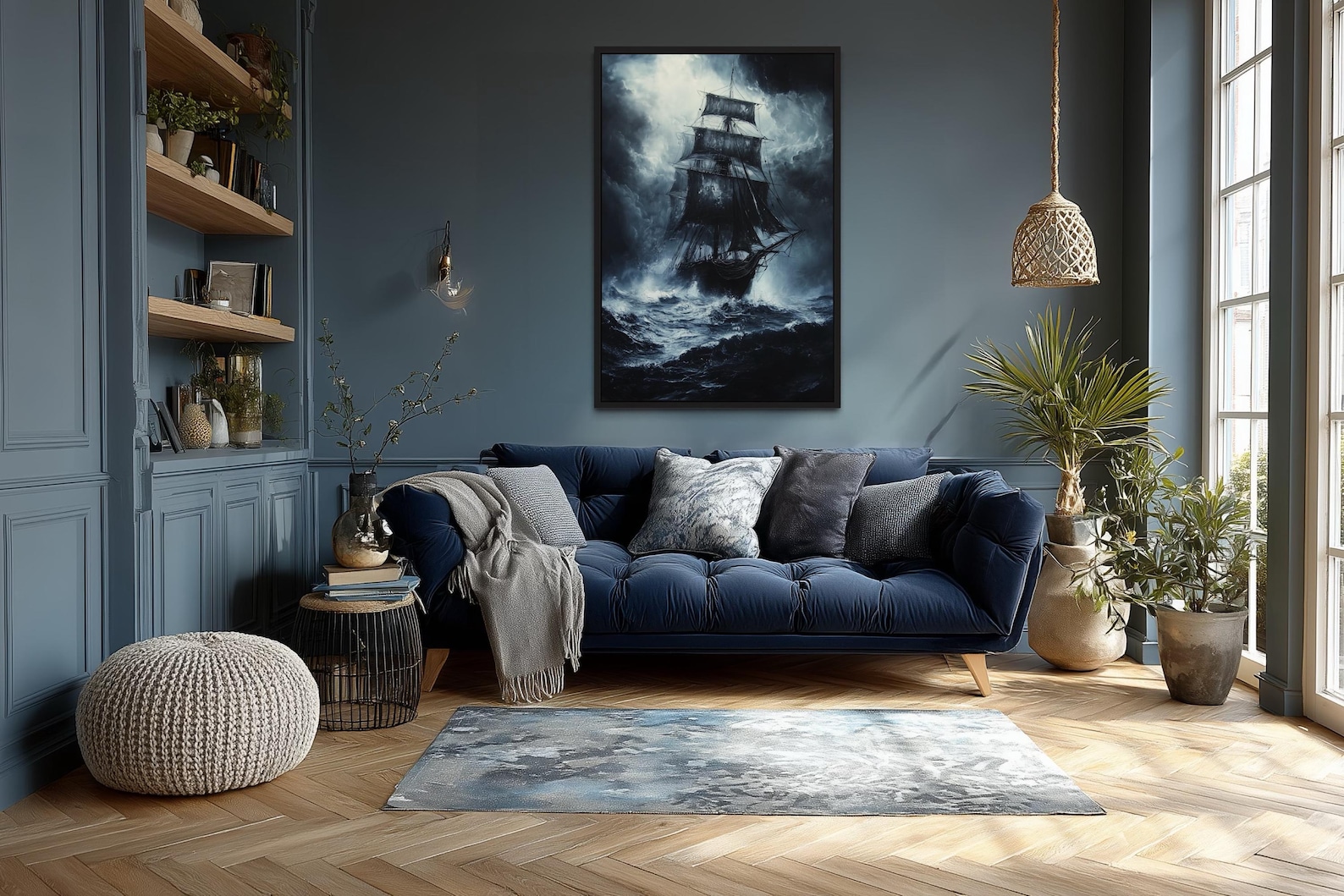 Gothic Wall Art Ghost Pirate Ship Dark Academia Painting Canvas or ...
