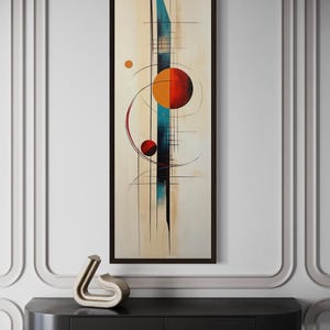 Tall Narrow Mid Century Modern Vertical Wall Art, Stylish Painting ...