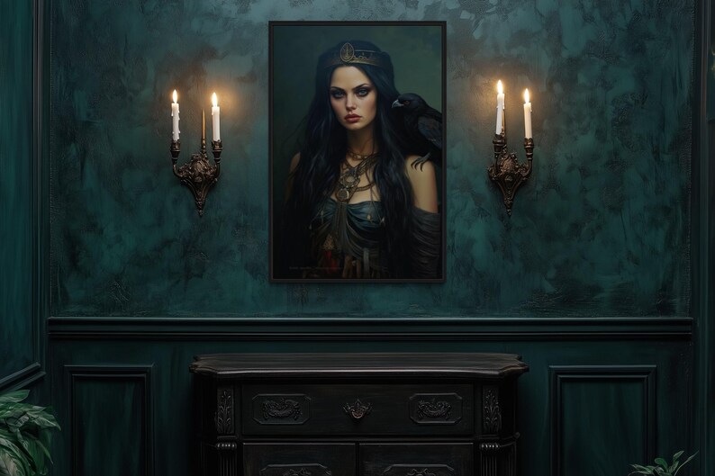 The Morrigan Poster - Warrior-queen Celtic Goddess Painting Print on ...