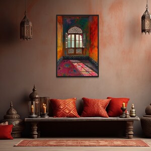 Indian Window Wall Art - Indian Room Design/architecture Colorful ...