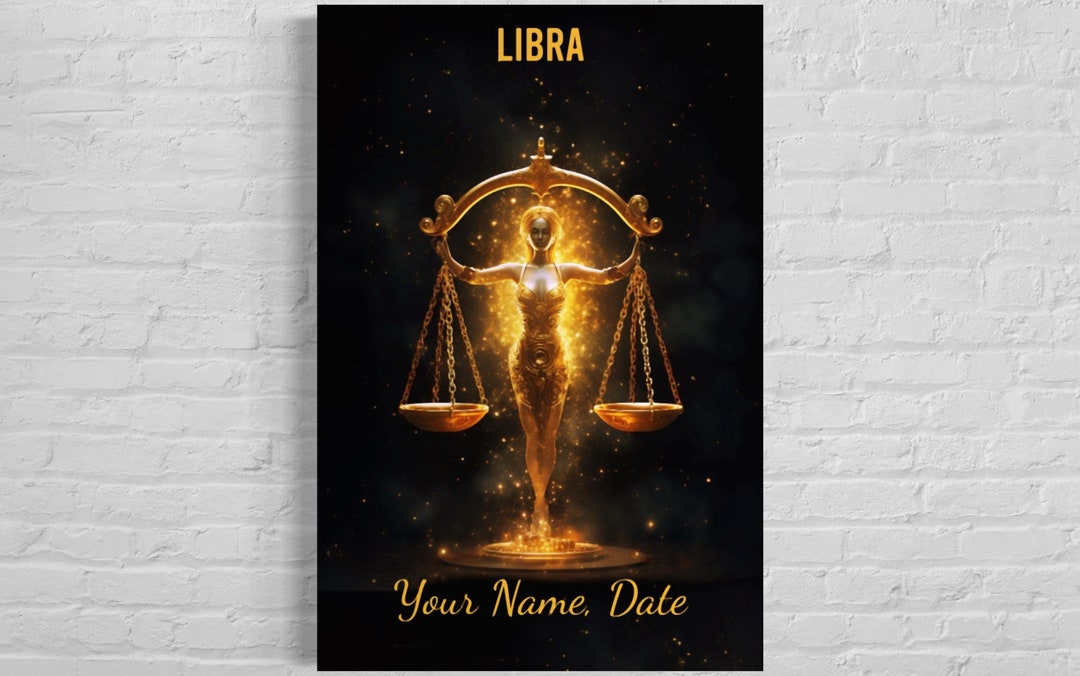 Libra Zodiac Sign Wall Art Print Personalized Libra Celestial - Etsy