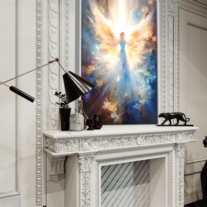 Angel in Blue Heavenly Light Painting Canvas PRINT, Angelic Apparition ...