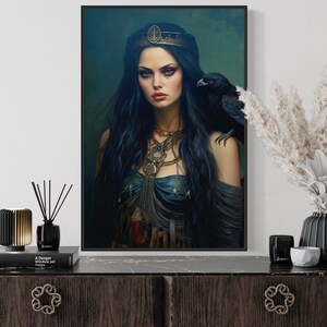 The Morrigan Poster - Warrior-queen Celtic Goddess Painting Print on ...