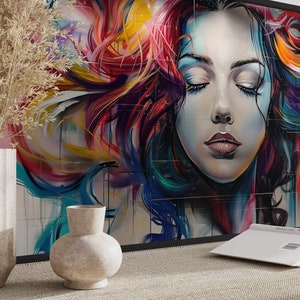 Hair Salon Wall Art, Beauty Parlor Spa Decor, Beautiful Woman ...