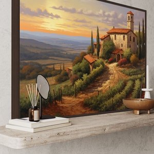 Tuscany Landscape Painting Canvas PRINT, Rolling Hills of Tuscany Wall ...