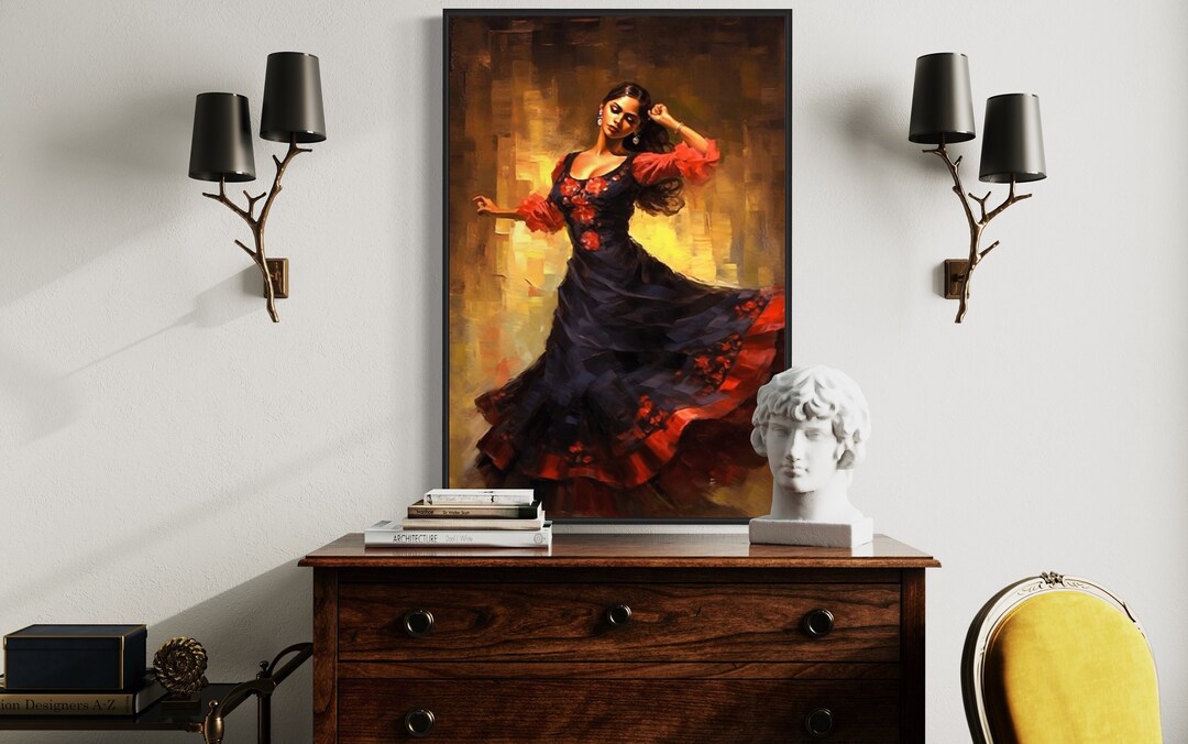 Mexican Wall Art Woman Dancing Traditional Latin Dance - Etsy