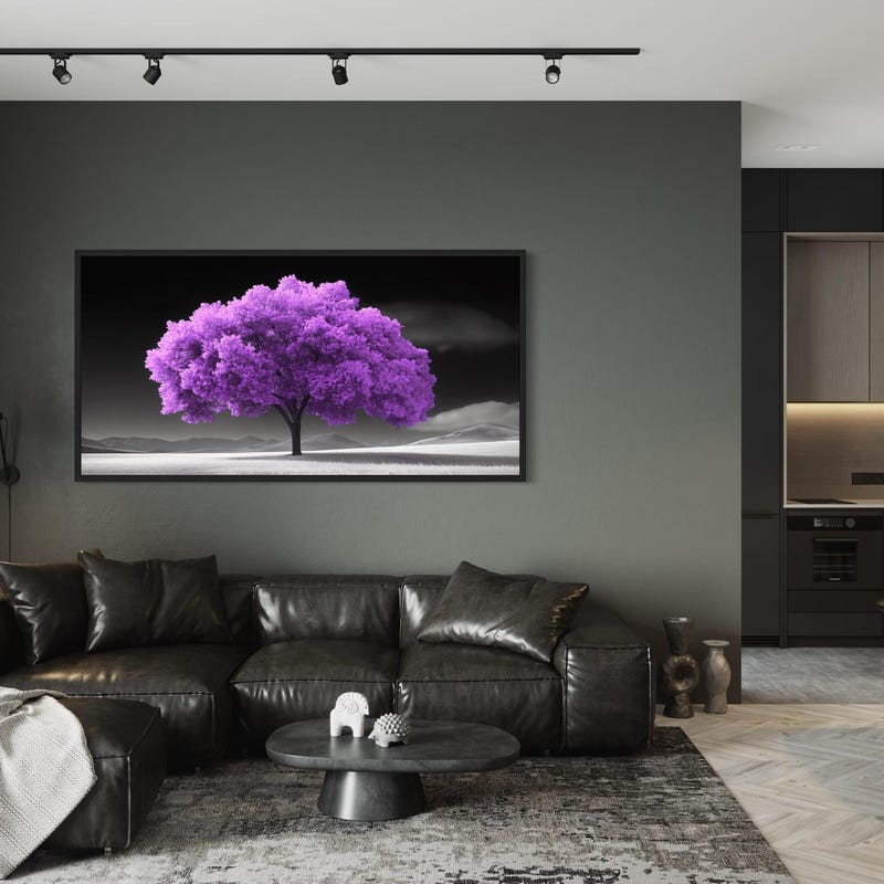 Purple Tree Painting - Etsy