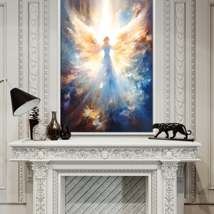 Angel in Blue Heavenly Light Painting Canvas PRINT, Angelic Apparition ...