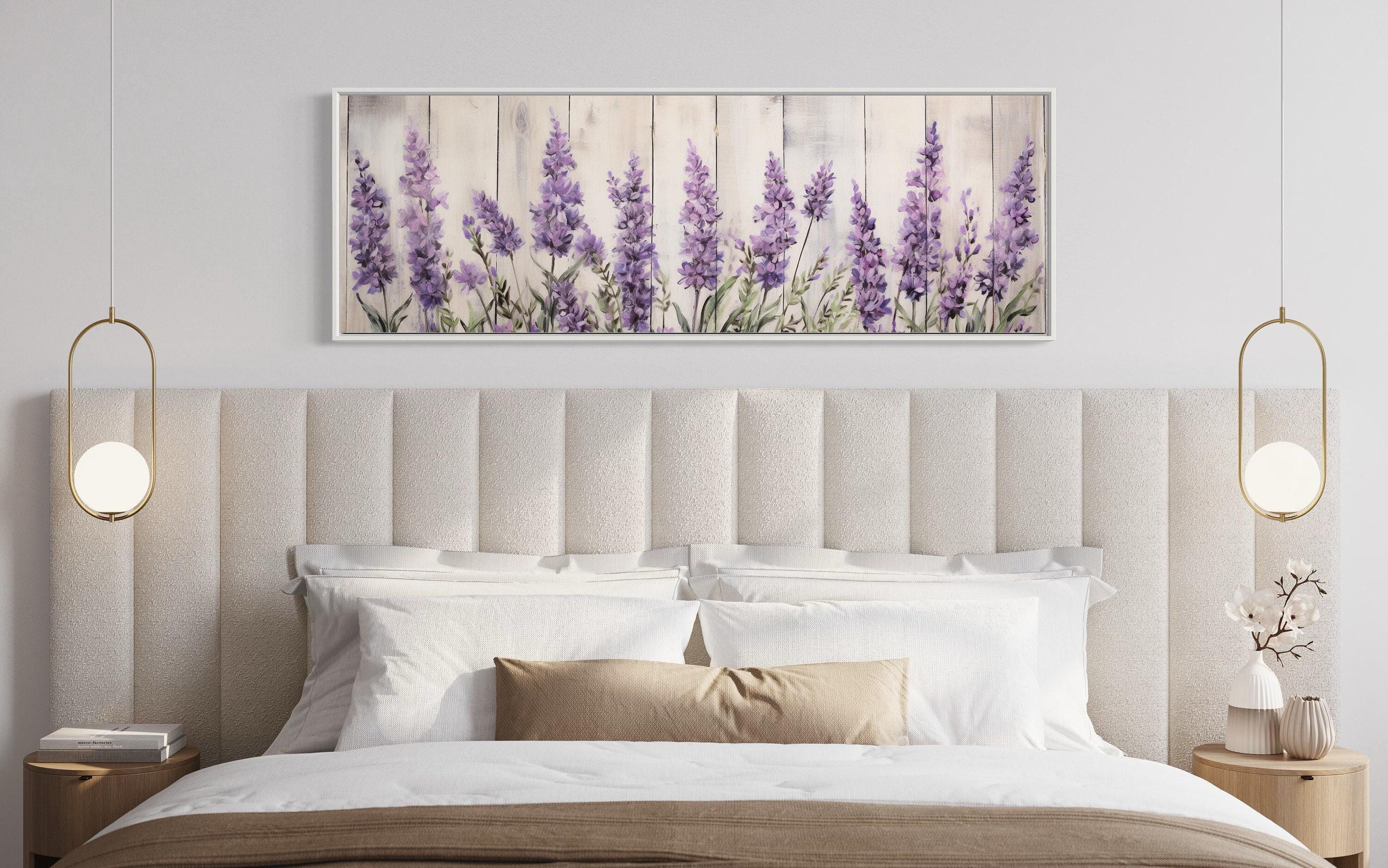 Lavender Wildflowers Painting on Wood Canvas PRINT, Purple Flowers ...