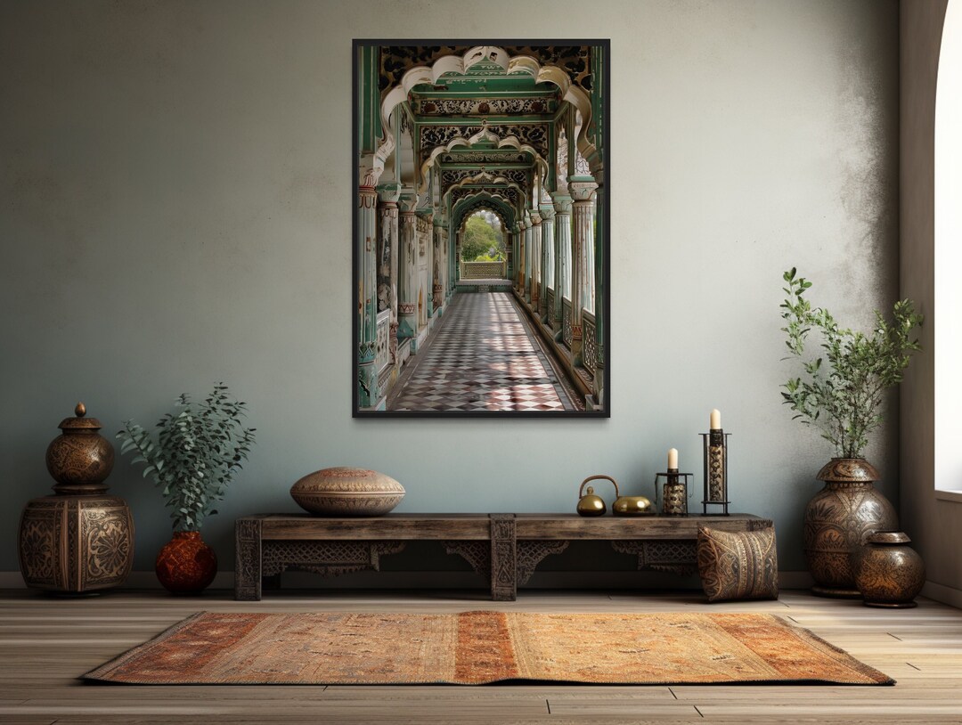 Indian Wall Art, Indian Architecture Painting Canvas PRINT, Traditional ...