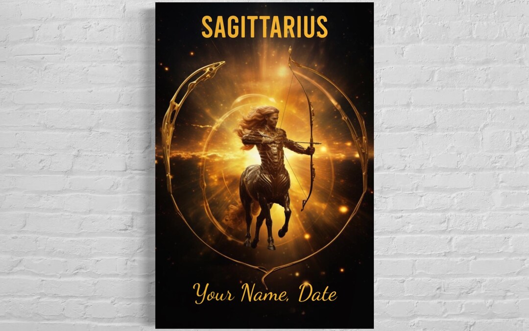Sagittarius Zodiac Sign Wall Art Personalized Sagittarius Celestial ...
