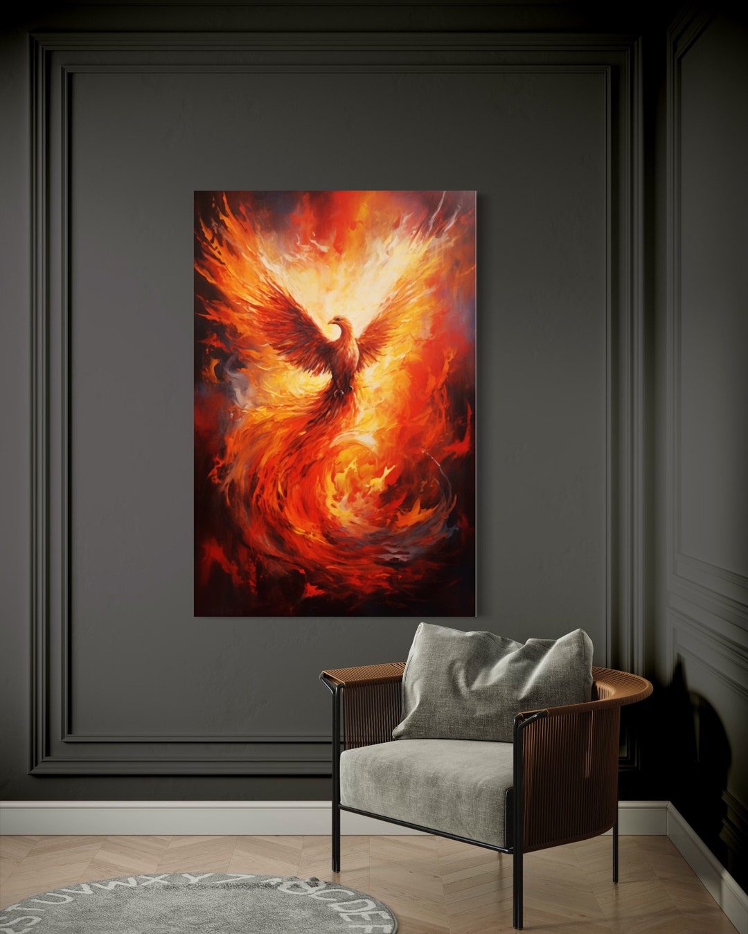 Rising Phoenix Canvas Wall Art Majestic Oil Painting Printed on ...