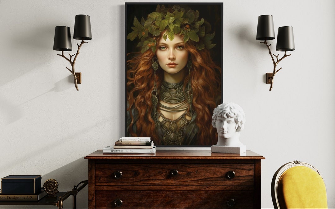 Brigid Celtic Goddess Wall Art Canvas Goddess of Poetry, Healing, and ...