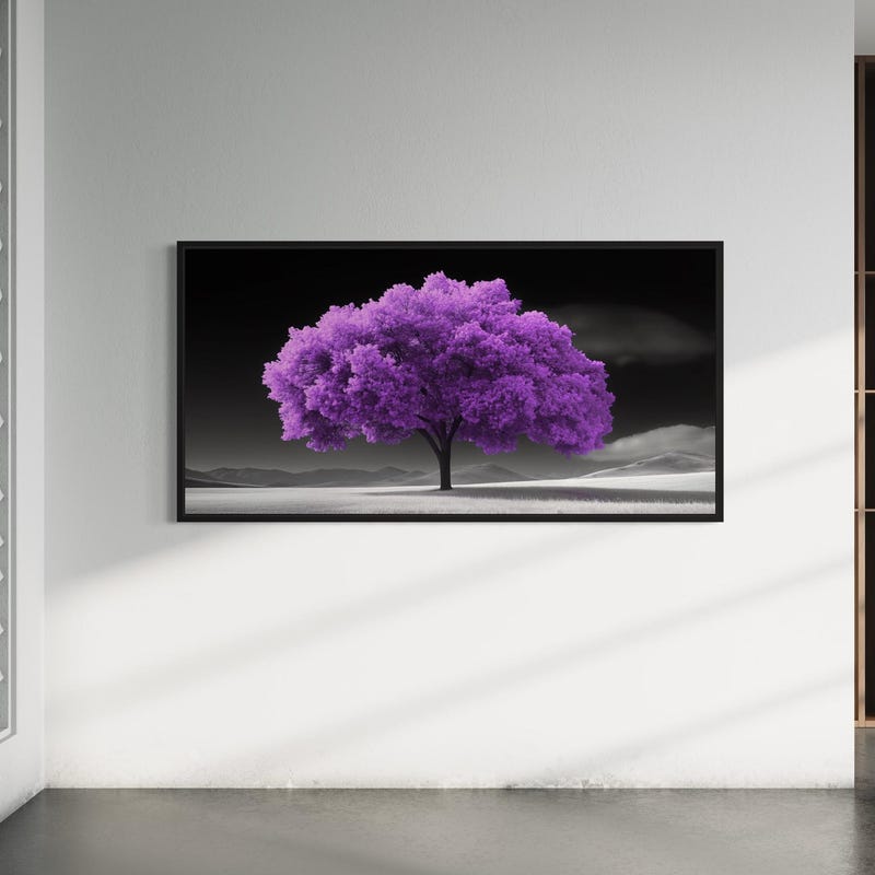 Purple Tree Painting - Etsy