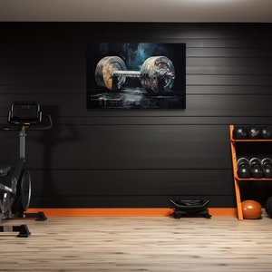 Barbell Graffiti Painting Canvas Print - Gym Wall Art - Motivational ...