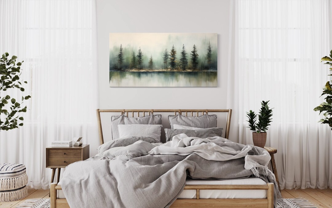 Abstract Fir Tree Forest Acrylic Painting Canvas Print - Etsy