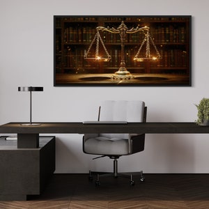 Scales of Justice Wall Art, Lawyer Gift, Lawyer Office Decor, Attorney ...