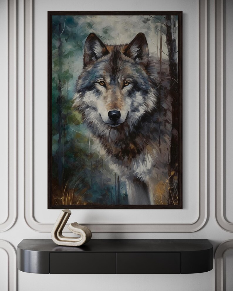 Wolf in the Forest Painting Cavas PRINT, Cool Wolf Pop Art Wall Art ...