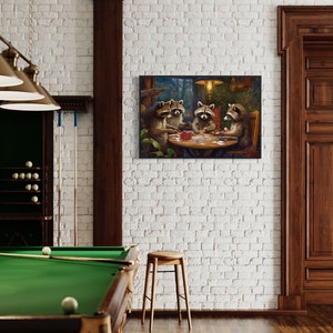 Raccoons Playing Poker Game Room Wall Art Poker Room Decor - Etsy