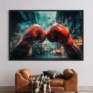 Boxing Wall Art Boxing Gloves Graffiti Painting Canvas PRINT, Gift for ...