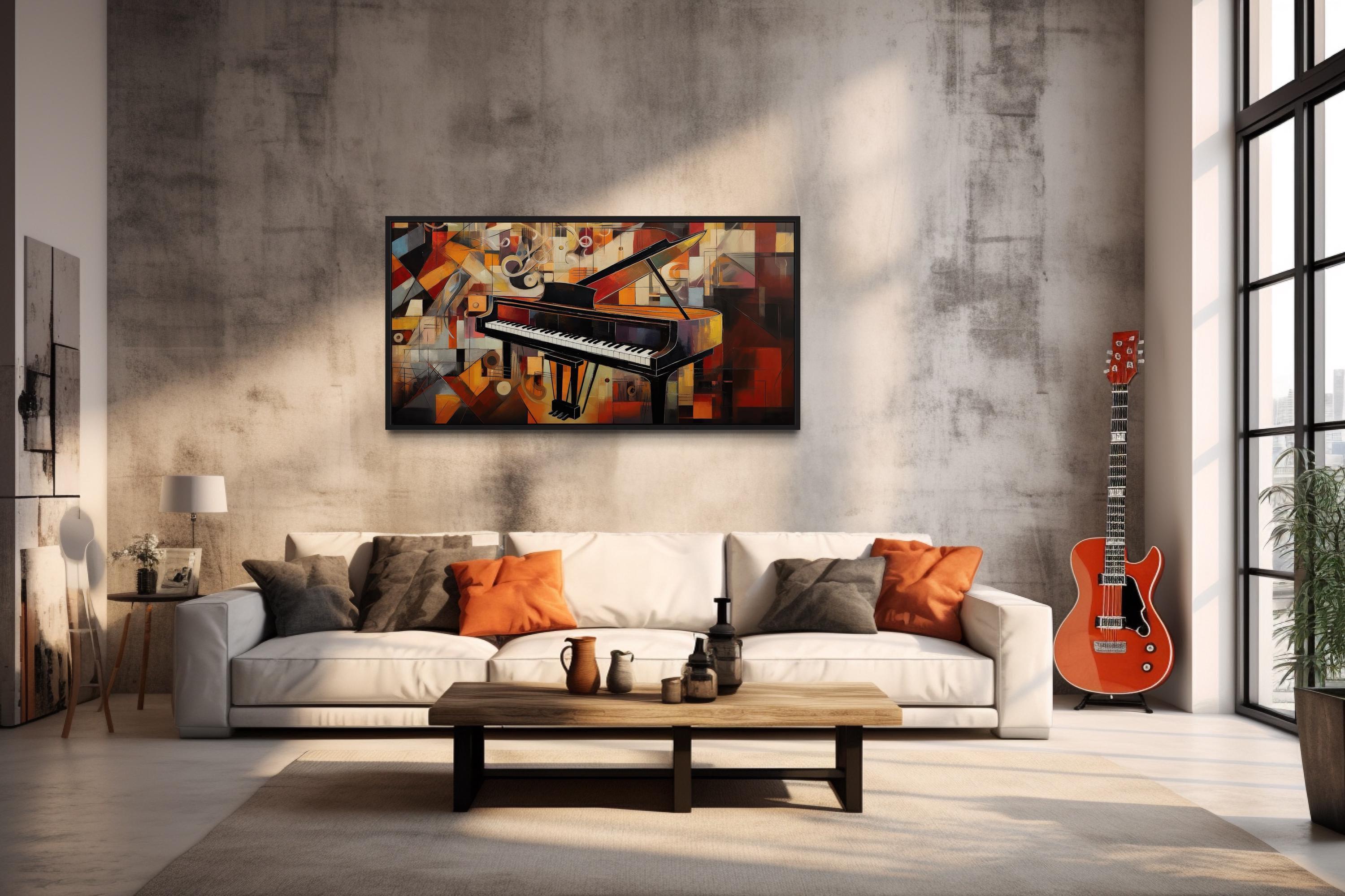 Music Wall Art - Abstract Piano Painting Canvas PRINT, Music Room Wall ...