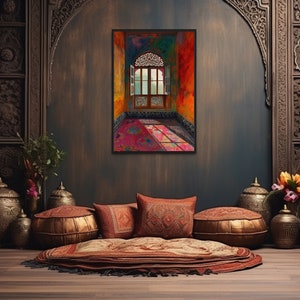 Indian Window Wall Art - Indian Room Design/architecture Colorful ...