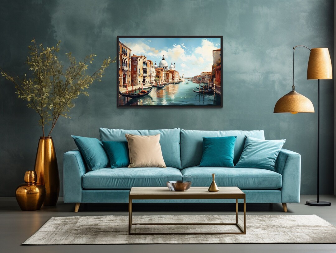 Venice Italy Canal Oil Painting Canvas Print, Italy Wall Art, Italian ...