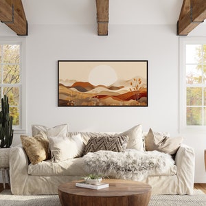 Boho Desert Landscape Earth Tones Wall Art - Neutral Arizona Desert ...