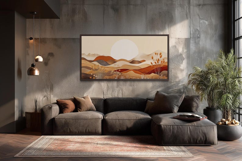 Boho Desert Landscape Earth Tones Wall Art - Neutral Arizona Desert ...
