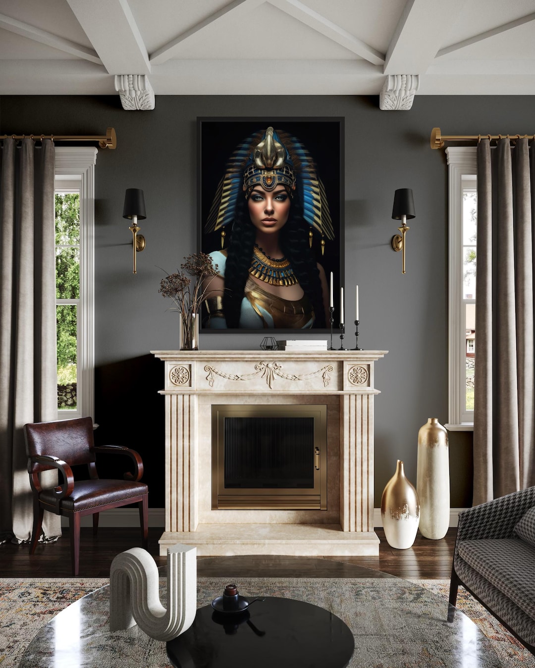 Cleopatra Wall Art, Ancient Egypt Decor, Gift for Her, Egyptian Wall ...