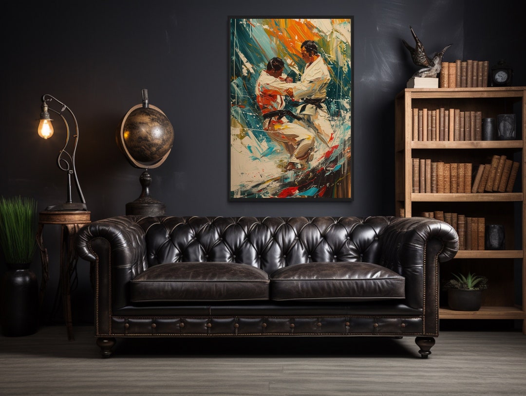 Martial Arts Wall Art, MMA Match Abstract Painting Canvas PRINT, Gym ...