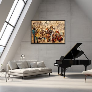 Music Room Wall Art Abstract Jazz Orchestra Painting Musician Gift ...