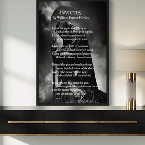 Invictus Poem Wall Art- William Ernest Henley Poem Painting Canvas ...