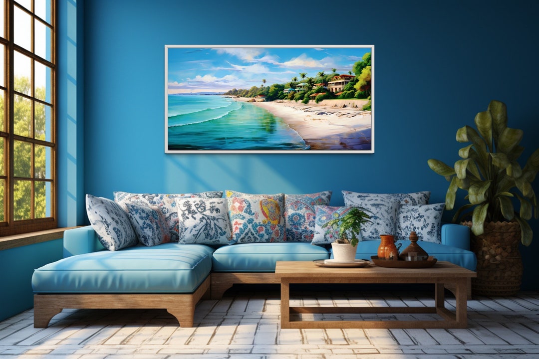 Jamaican Wall Art Colorful Traditional Jamaica Beach and Houses ...
