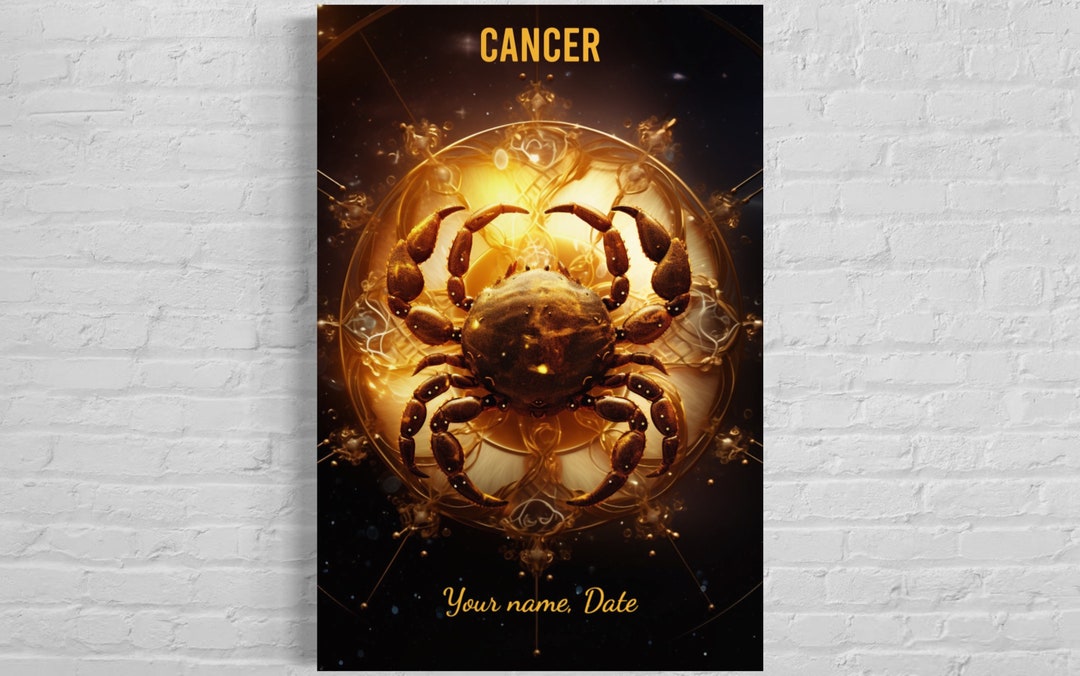 Cancer Zodiac Sign Gift Personalized Cancer Celestial Wall Art, Custom ...
