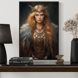 Freya Norse Goddess Portrait Lady Freya Mythology Wall Art on Canvas ...
