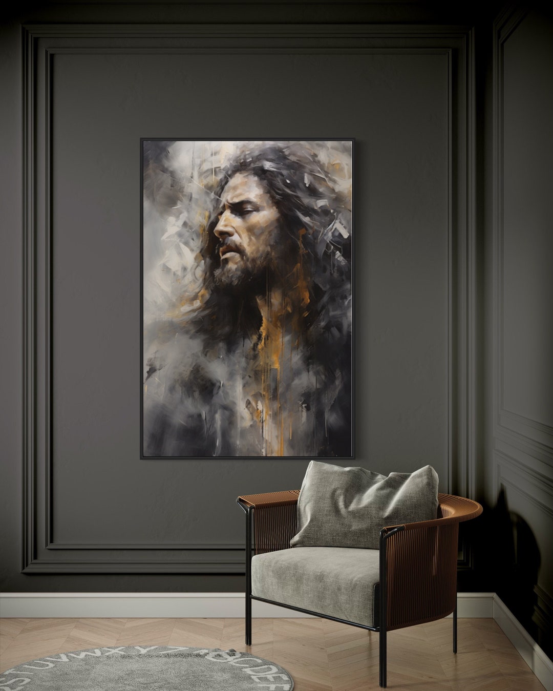 Jesus Christ Portrait, Modern Christian Wall Art, Abstract Painting ...