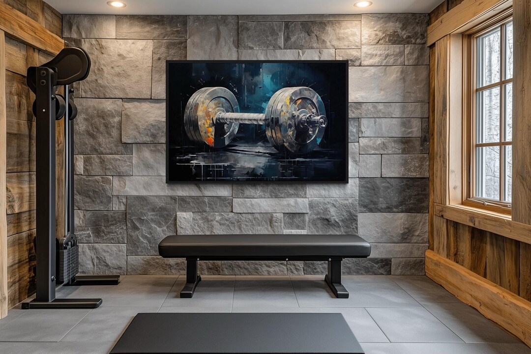 Barbell Graffiti Painting Canvas Print - Gym Wall Art - Motivational ...