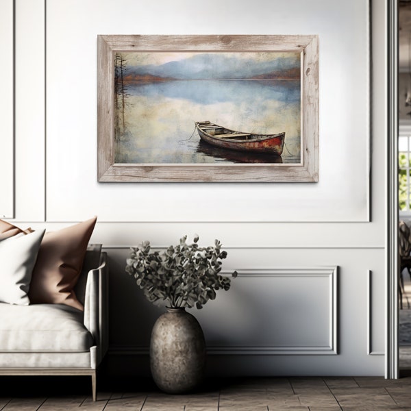 Wooden Boat Painting - Etsy
