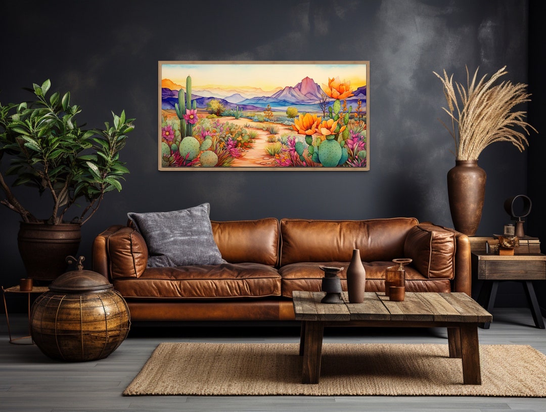 Colorful Arizona Desert Painting Canvas Print Southwestern Wall Art ...