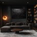 Black World Map Stylish Painting Canvas Print, Man Cave Wall Decor ...