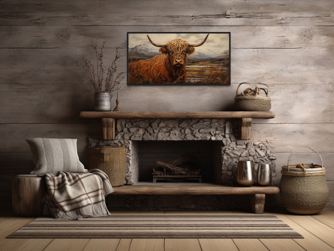 Highland Cow Renaissance Style Painting Canvas PRINT, Scottish Cow ...