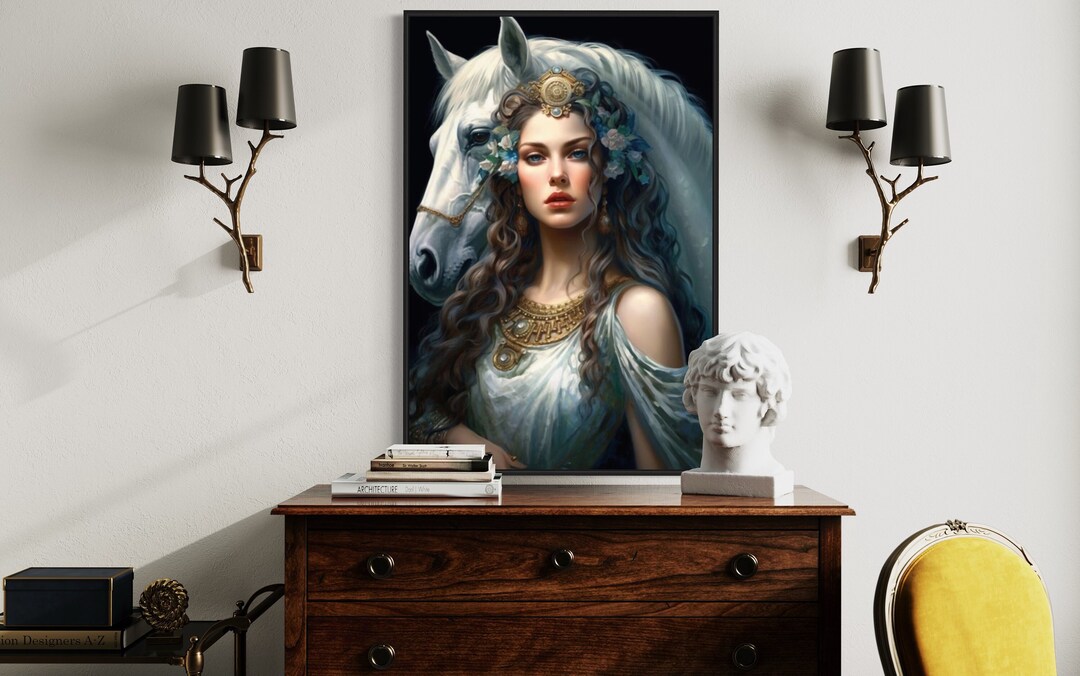 Epona Goddess Portrait Celtic Goddess of Horses, Fertility, Abundance ...
