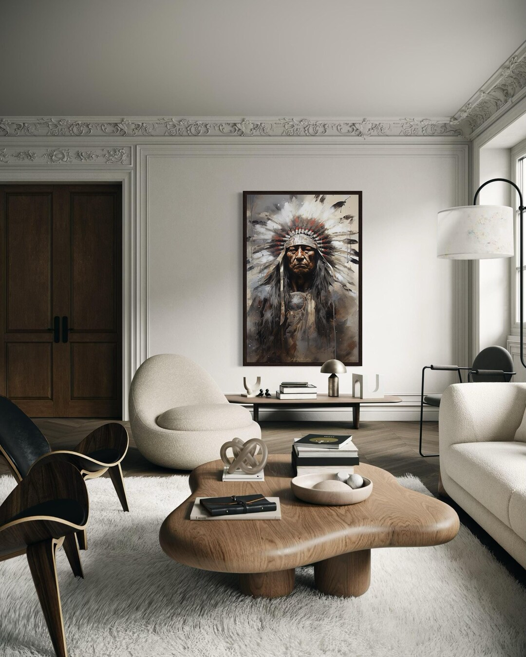 Indian Chief Painting, Native American Wall Art, Indigenous Chief ...