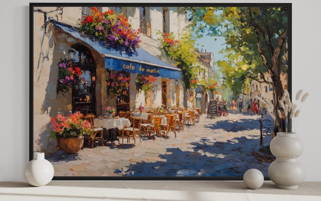 French Street Cafe Wall Art Canvas Print - France Europe Travel Decor ...