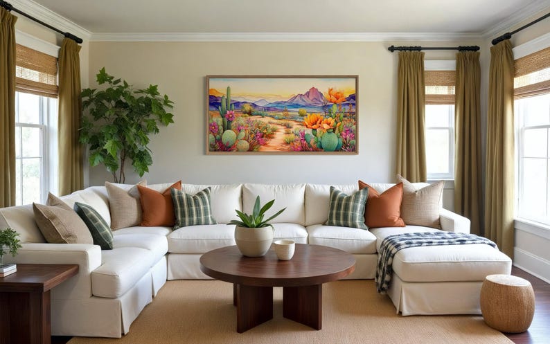 Colorful Arizona Desert Painting Canvas Print - Southwestern Wall Art ...