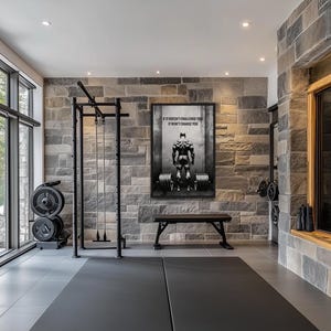 Gym Wall Art, Motivational Fitness Wall Decor Man With Barbell Artwork ...
