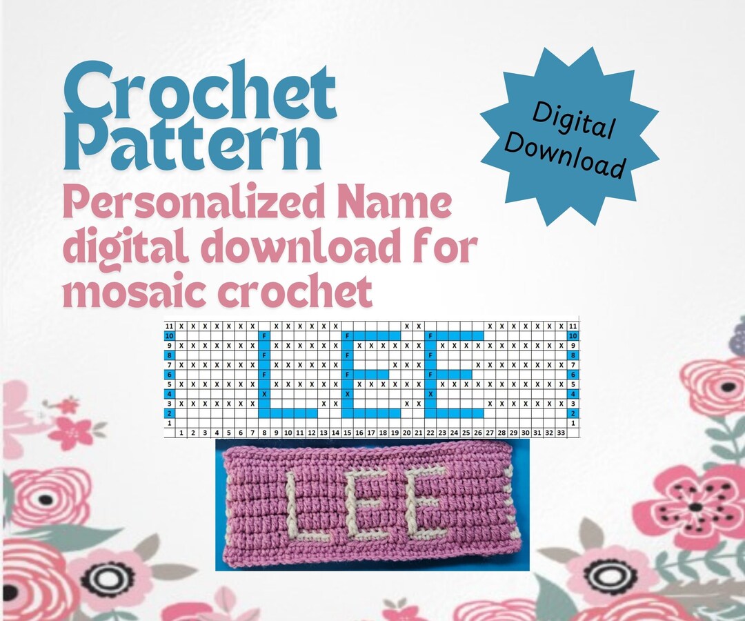 Crochet Pattern: Custom Mosaic NAME. Personalized Grid (PDF Pattern) - Etsy