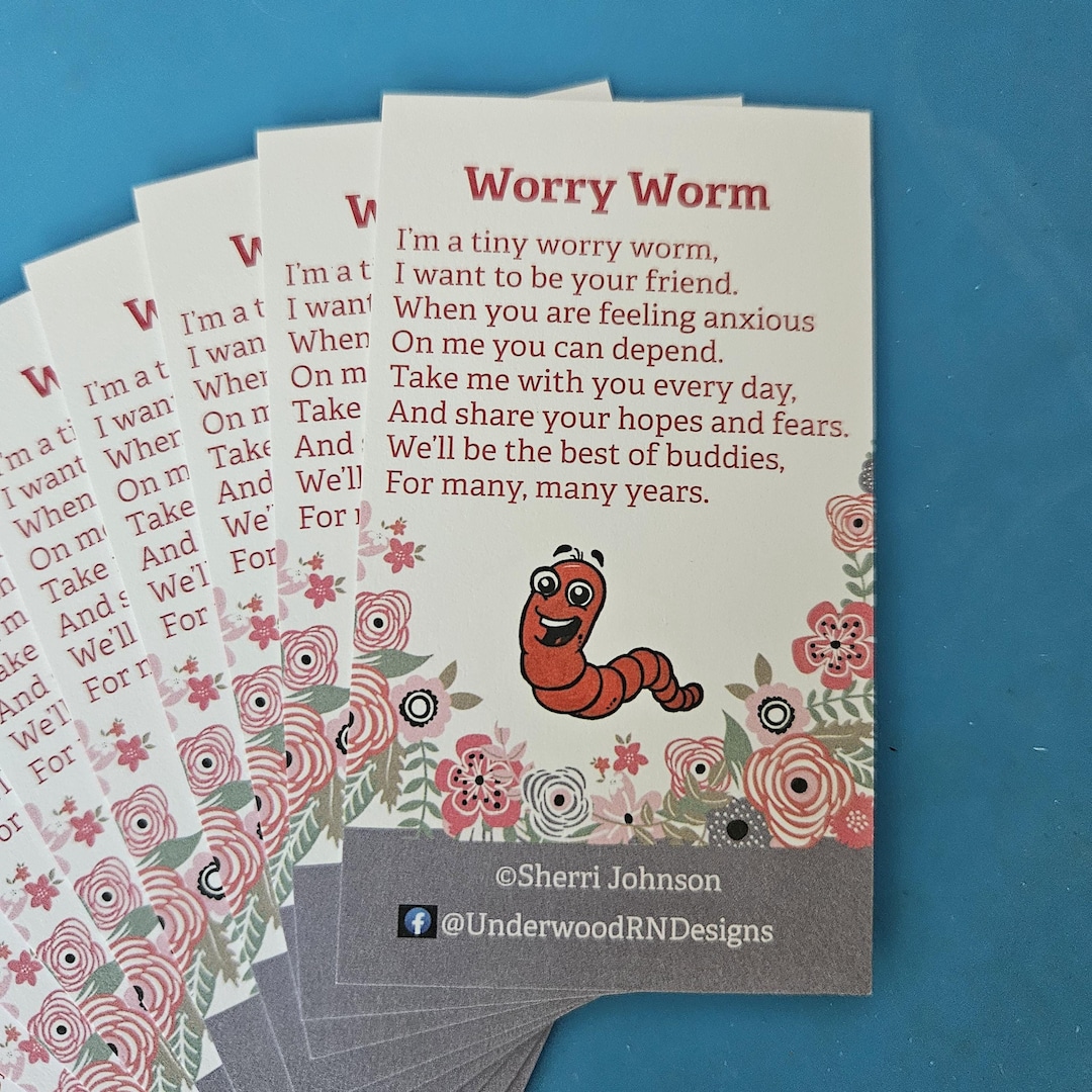 Mailed to You Worry Worm Cards Set of 20 Poem Cards to Add to Your Crochet Worms - Etsy
