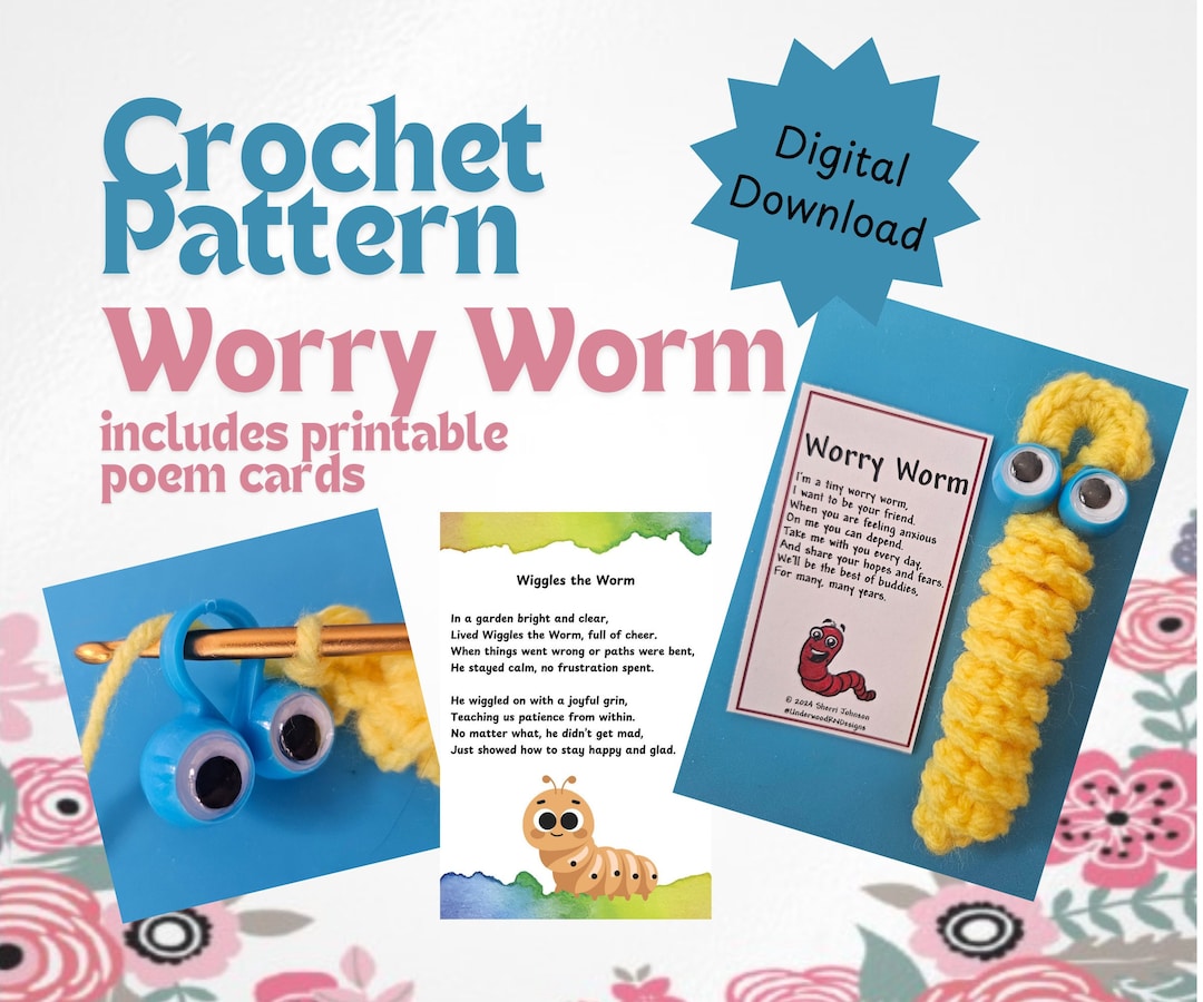 Crochet Pattern Bundle: Worry Worm. Sensory Fidget (digital PDF Pattern ...
